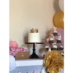 MENGCORE Grand baker cake stand 10 inch wedding cake tools adjustable height fondant cake display accessory for party bakeware (Black)