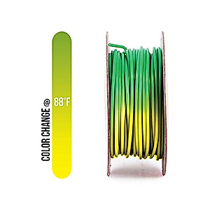 Gizmo Dorks ABS Filament 1.75mm 200g for 3D Printers, Heat Color Change Green to Yellow