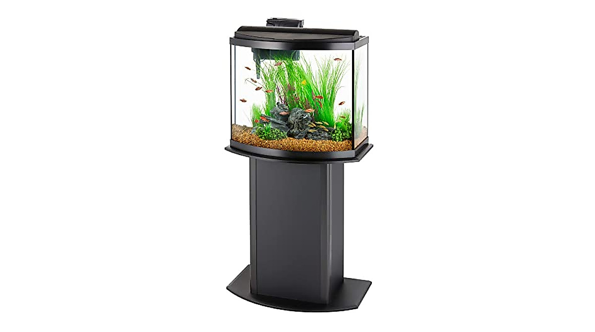 Aqueon Bow Aquarium Stand - Stylish 26" Black Pedestal