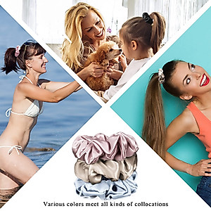 DelTeck Luxurious Silk Scrunchies, 100% Real 25 Momme Silk Hair Scrunchies, No Crease & Protect Hair Premium Scrunchies, Silk Hair Ties, Sleep and Night Scrunchie (Top Grade Mulberry Silk)