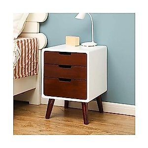 Nightstands Nightstand Modern Wooden Bedside Table 3 Storage Drawer End Table Nordic Bedside Dresse Simple 40x37x52 Cm Bedside Cabinet Well Made