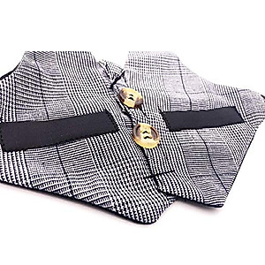 Wontee Rabbit Vest Harness and Leash Set Adjustable Formal Suit Style for Bunny Kitten Small Animal Walking (M)