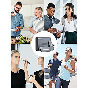 SYNCO Wireless Lavalier Microphone for iPhone, P2L Dual Mic with Noise Reduction Plug Play with Charging Case for Smartphone, Microphone-for-iPhone