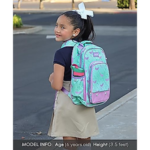 mibasies Girls Backpack for Elementary School, Backpack for Girls 5-8, Large Capacity Kids Backpacks for Girls(Mermaid)