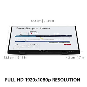 ViewSonic ID2456 24 Inch Touch Display Tablet with Active Stylus, Advanced Ergonomics and USB C for Digital Writing, Graphics Drawing, Remote Teaching, Distance Learning,Black
