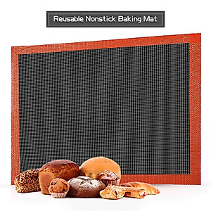 jiashuo 2PCS Non-Stick Oven Liner Perforated Mat for Baking, Macaron Cookie Bread Mold For Baking,Silicone baking Mats Tools Oven Sheet Bakeware(3040) 30*40cm(11.8 h*15.7 h)