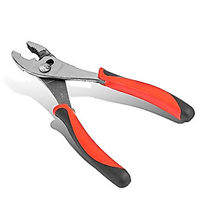DNA Motoring TOOLS-00069 8 inch Slip Joint Pliers - Durable Jaws Pliers w/Milled Teeth, Rubberized Non-Slip Handle