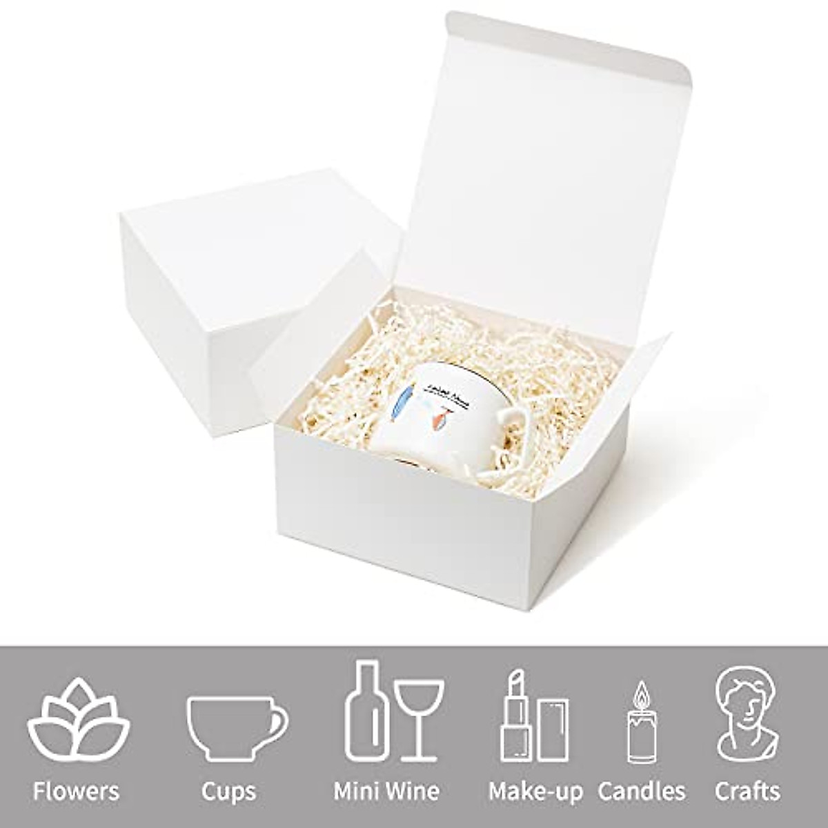 Timirog White Gift Boxes 12 Pack 8x8x4 Inches Bridesmaid Proposal Boxes with Lids, Paper Present Box Empty for Graduation, Birthday, Wedding, Party Favor, Treat, Holiday, Engagement, Father's Day