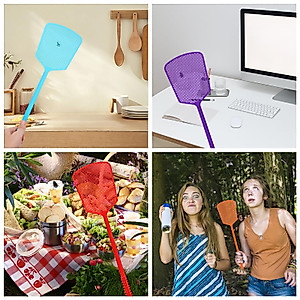 Fly Swatter,Plastic Flyswatters Multi-Pack,6 Bulk Vibrant Colorful Fly Killer,Long Handle Bug Swatter for Indoor and Outdoor