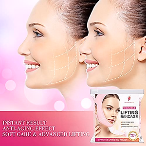 Venus Visage V-Line Chin Strap, Reusable Double Chin Strap for Jaw Line Definition, Chin Strap for Double Chin for Women & Men, V Line Lifting Mask, Visually Sculpting Double Chin Mask (Pink)