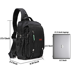 NICGID Sling Bags Chest Shoulder Backpacks, 13.3'' Laptop Backpack Crossbody Messenger Bag Travel Outdoor Men Women