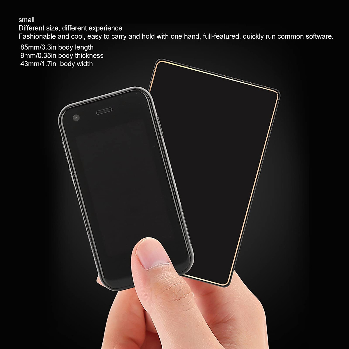 XS11 Mini Phone, 3G Internet, Support APP Download, WiFi and GPS, Android 6.0 Version, 1GB RAM 8GB ROM, 2.5in Quad Core Smart Phone for Students, for Kids(Black)