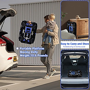 XCBYT 2 in 1 Folding Dolly Cart, Heavy Duty 330 LBS Utility Furniture Moving Dolly Expansion Platform Trucks with 4 Foldable Wheels & for Luggage, Office, Moving, Travel, Shopping