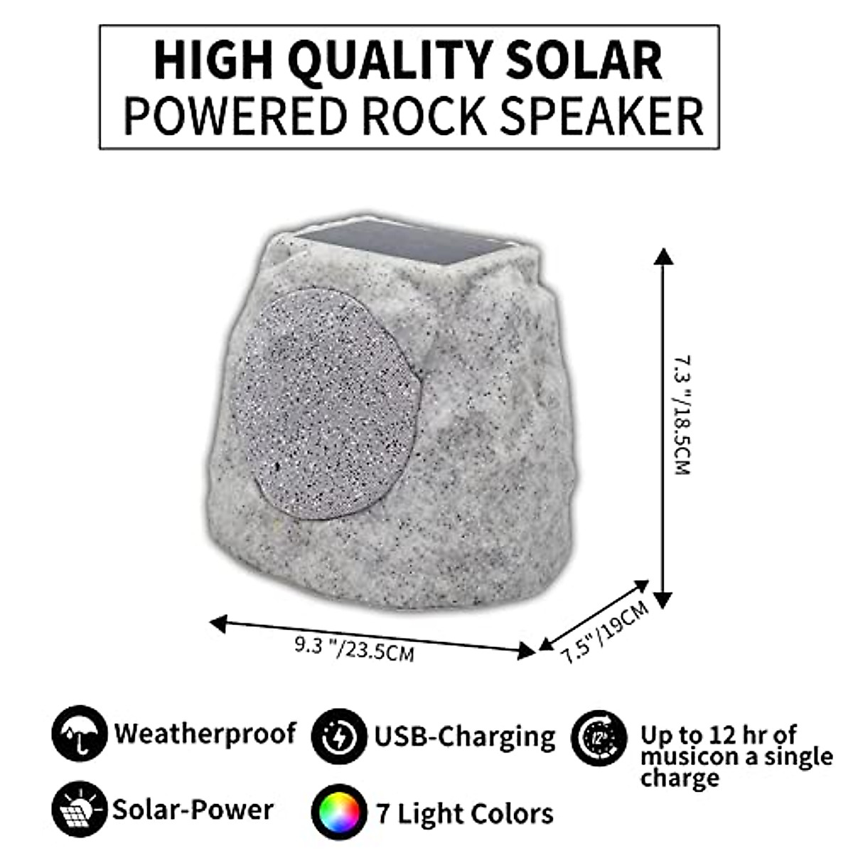Outdoor Rock Speakers: Solar, Wireless Bluetooth & LED Lights