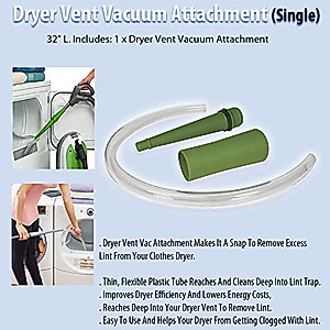 TV Dryer Vent Vacuum Attachment (Single)