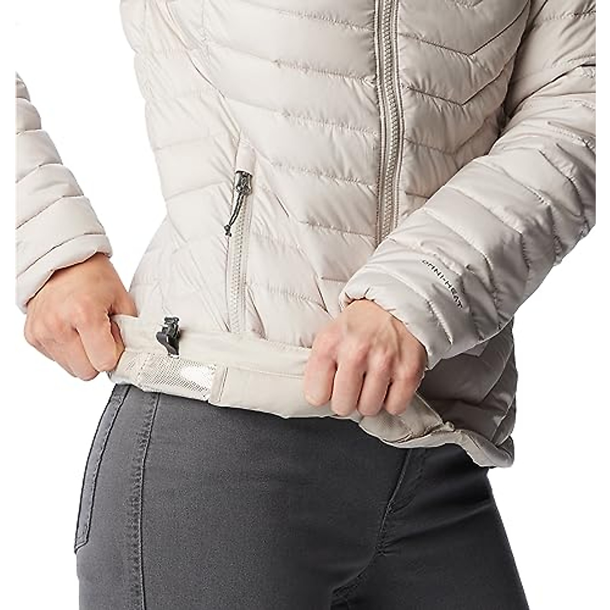 Columbia Women's Powder Lite Hooded Jacket, Dark Stone, Small