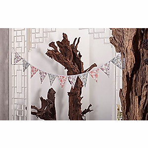 LOVENJOY Floral Fabric Bunting Banner Shabby Chic Tea Party Garland