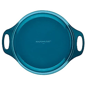 Rachael Ray Enameled Cast Iron Dutch Oven/Casserole Pot with Lid, 5 Quart, Teal