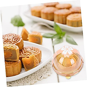 OATIPHO Chocolate Muffins 50 Sets Box Baking Box Dessert Containers Plastic Cake Stand Mini Cookies Moon Cake Package Cake Box Crafted Pastry Boxes Puff Boxes Mini Cake Dome Golden