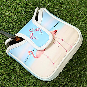 PINMEI Golf Mallet Putter Head Cover Mallet Headcovers Magnetic Club Cover Perfect for Scotty Cameron Odyssey Taylormade Ping (4.7×6 inches)