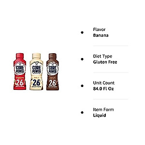 Core Power by Fairlife High Protein, 26g Protein, 3 Flavor Variety Pack, Milk Shake, 14 oz (Pack of 6)