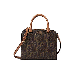 Calvin Klein Danica Satchel Brown/Khaki/Caramel One Size