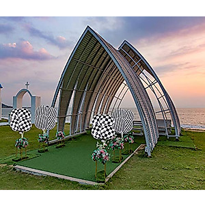 20 Pieces Checkered Racing Car Flag Party Balloons - Racing Car/Dirt Bike/Motocross Themed Party Decorations Supplies Black White Striped and lattice Balloons