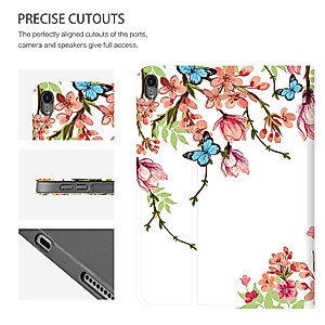 Case for iPad Air 11-Inch 2024, Case for iPad Air Case 5th/4th Generation 10.9 Inch, Case for iPad Air 11 Multi-Angle View Shockproof Case with Adjustable Stand Auto Wake/Sleep,Flowers Hummingbird