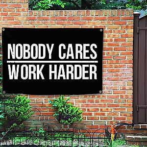 Nobody Cares Work Harder Flag Double Sided 3 x 5 Ft Indoor Outdoor Banner Home Garden Decoration Wall Flag