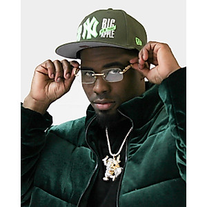 UM Vintage Rimless Sunglasses Retro Luxury Gold Metal Frameless Rectangle Lens Sun Glasses