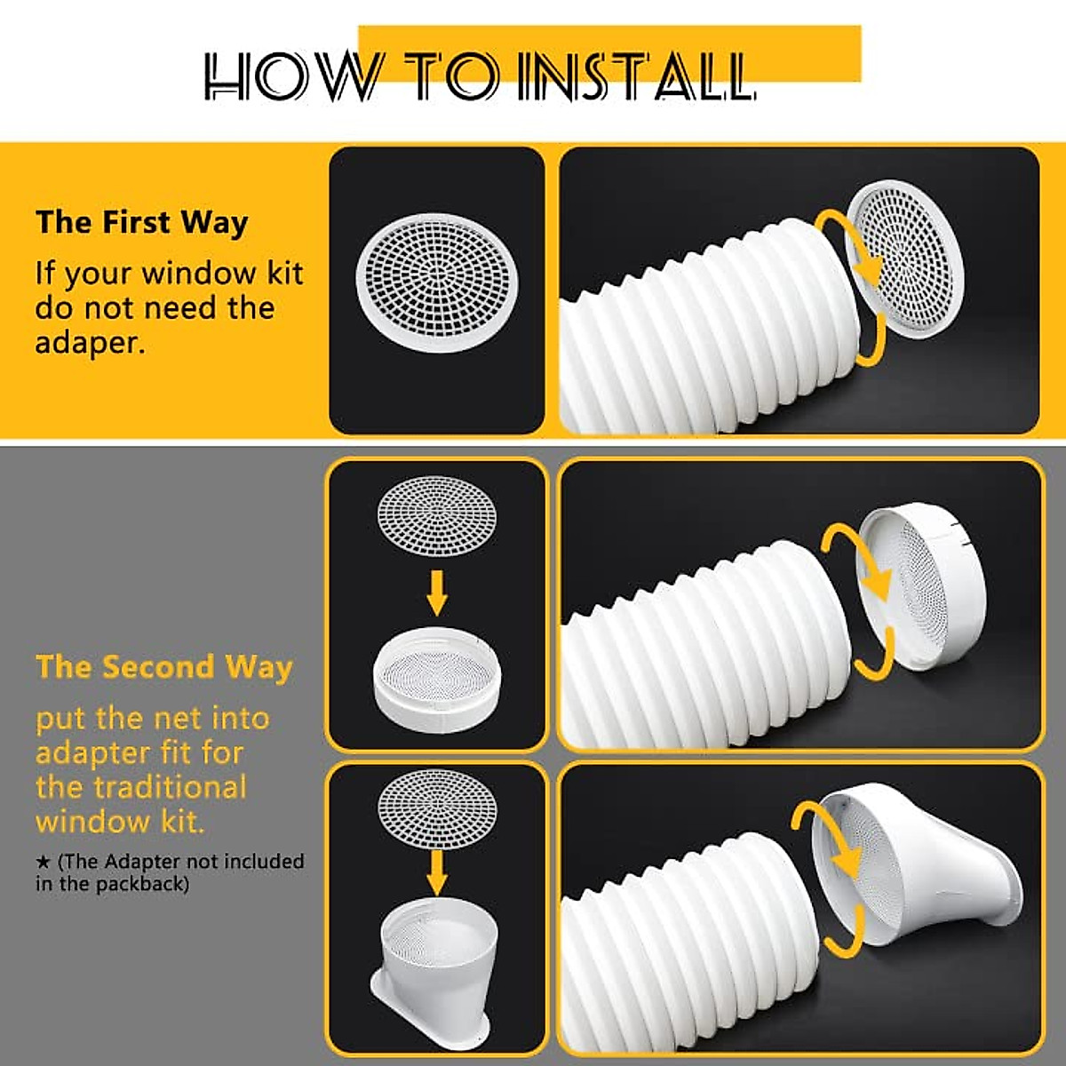 BJADE'S Air Conditioner Hose,Portable Air Conditioner Exhaust Hose 5.9" Diameter - 78" Long,Anti-Clockwise Compatible with Delonghi,Haier,LG and More