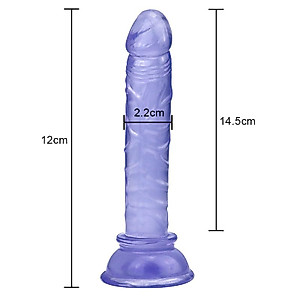 5.7 inches Hidden Packing Silicone Suction Cup Realistic Classic Dick Wand with Strong Suction Cups for Men and Women or Men's and Women's Games-F80