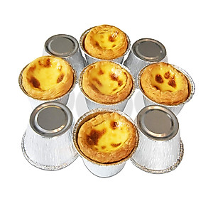 Aluminum Foil Ramekins, 150Pcs Foil Baking Cups 4oz Disposable Ramekins Aluminum Cupcake Muffin Liners Silver Foil Cupcake Cups for Muffin, Egg Tart, Creme Brulee, Souffle, Pudding and Appetizers