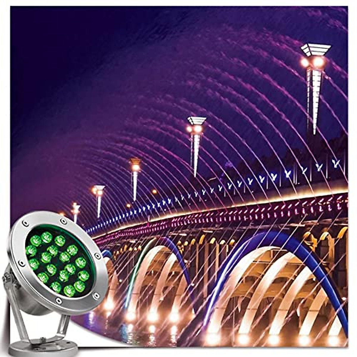 TWXG Colored with Remote Pool Light IP68 Waterproof Stainless Steel Underwater Lights Submersible Night Lamp DC 12V 24V Outdoor Garden Swimming Pool Fountain Lights