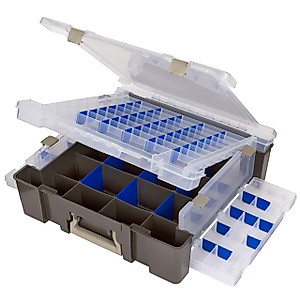 Flambeau Outdoors 9030 Super Max Satchel, Portable Fishing & Tackle Storage with Zerust Anti-Corrosion Technology, Black/Clear 17.25x16.75x5-Inch