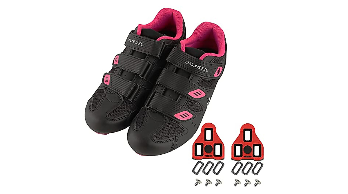 CyclingDeal Bicycle Road Shoes with Universal Cleats - Suitable for Peloton