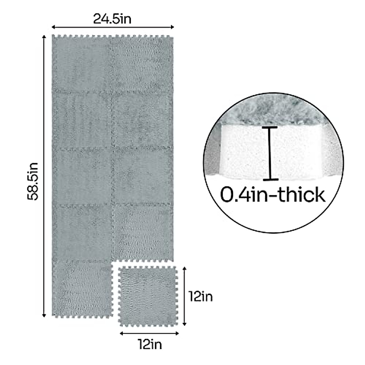 Oiibo 10PCS Guinea Pig Cage Liners Bed Mats 12"x12" with Borders, Small Animals Hedgehog Fleece Pee Pads Washable and Reusable for Pet Rabbit Dog Cat Playing or Sleeping Bedding Mat (Grey) (Grey)