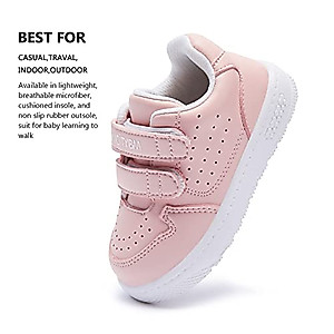 BMCiTYBM Baby Shoes Boys Girls Sneakers Infant Walking Shoes Lightweight Non-Slip Tennis Shoes First Walkers 6 9 12 18 24 Months Pink Size 6-12 Months