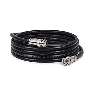 BNC Cable, Black RG6 HD-SDI and SDI Cable (with Two Male BNC Connections) - 75 Ohm, Professional Grade, Low Loss Cable - 50 feet (50')