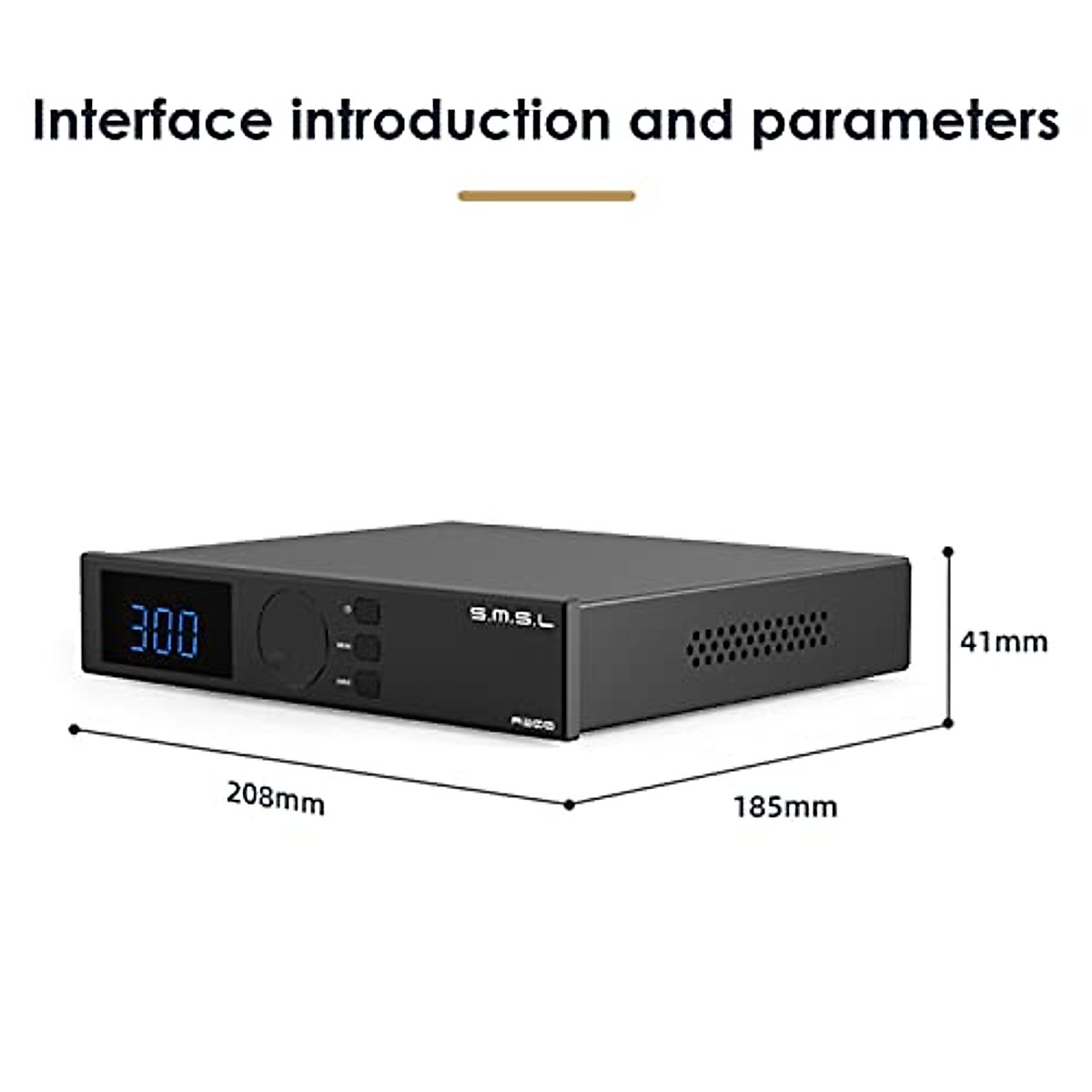 S.M.S.L A300 HiFi Power Amplifier, Bluetooth 5.0 2.1 165W x 2 THD+N 0.004% Class D Integrated Amp SDB Sound Effects Hi-Res Audio Receiver w/Remote Control