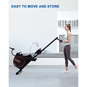 ECHANFIT Rowing Machine Folding Rower with 16 Levels Magnetic Resistance and Adjustable Console Angle for Home Use