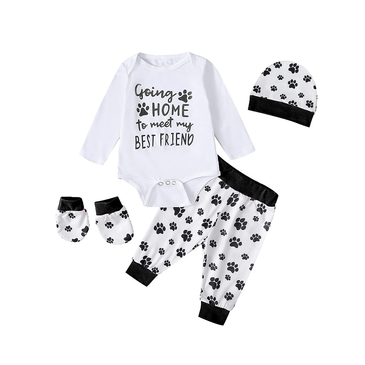 Aslaylme Newborn Boy Outfits Baby Coming Home Outfit Going Home Outit Baby Boy Bodysuit (Black Long,0-3 Months)