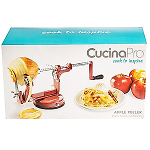 Apple Peeler and Corer - Durable, Heavy Duty Chrome Cast Iron with Powerful Countertop Suction, Hand Crank for Fruits, Apples, Potatoes or Veggies, Fall Picking Season and Holiday Pie Making Essential
