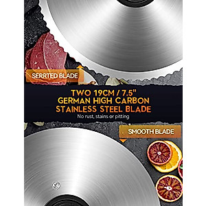 MIDONE Meat Slicer 200W Electric Deli Food Slicer with Two Removable 7.5’’ Stainless Steel Blade, Adjustable Thickness for Home Use, Child Lock Protection, Black