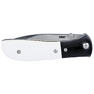 CRKT M4-02M EDC Folding Pocket Knife: Assisted Opening Everyday Carry, Plain Edge, Liner Lock, Resin Infused Fiber Handle w/ G10 Bolster