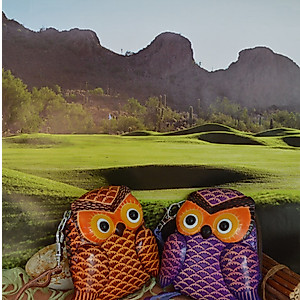 Leather Wristlet Coin/change Purse,Jewelry Holder,lovely Baby Owl shape,Purple (Purple)