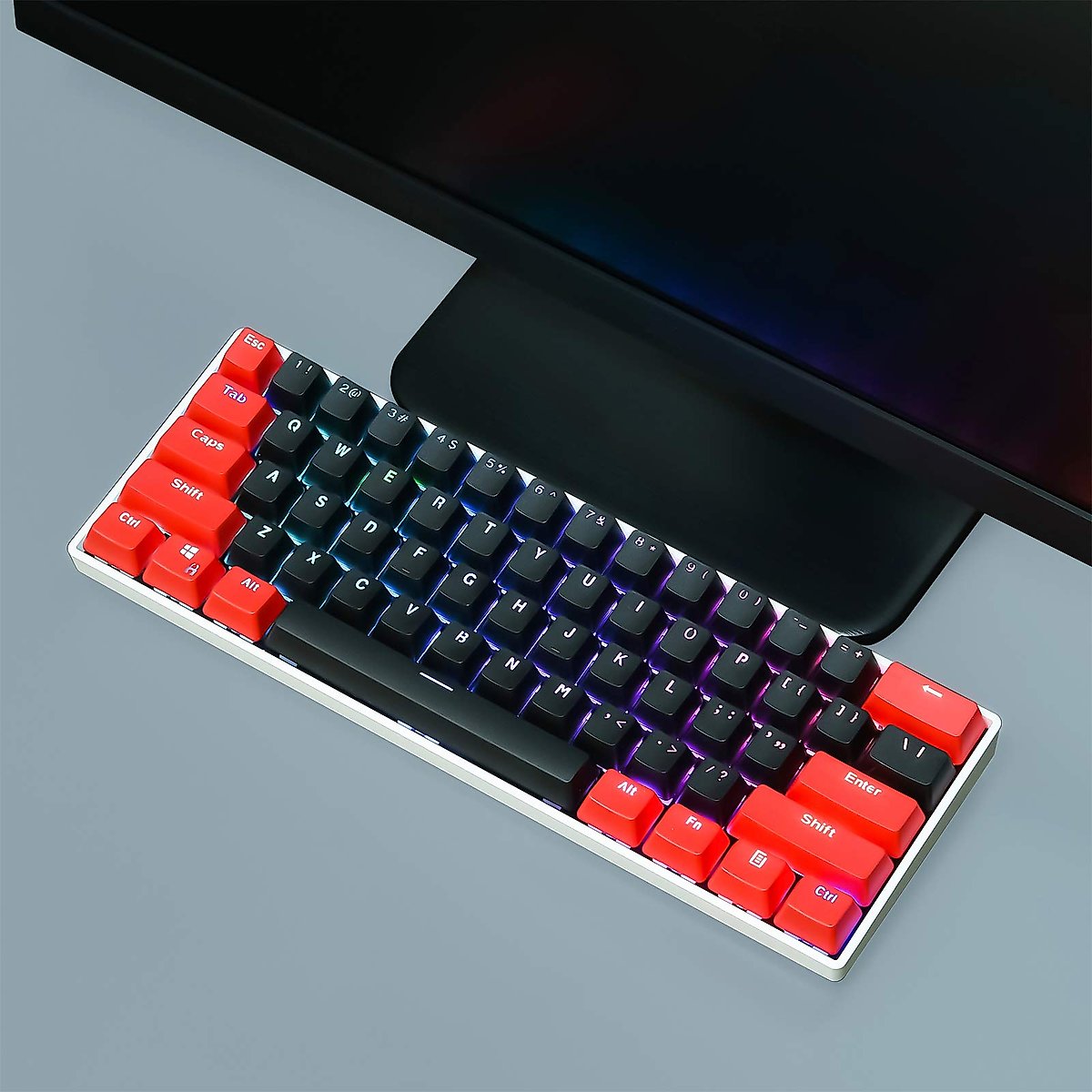 60% Red Keycaps 60 Percent Custom Ducky Keycap OEM with Key Puller for Cherry MX switch/RK61/Mechanical Gaming Keyboard(Only Sell Keycaps)