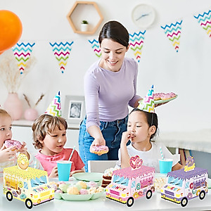 Seajan 24 Pieces Sweet Donut Party Favor Boxes Truck Treat Boxes Grow up Donut Gift Goodies Boxes for Doughnut Themed Baby Shower Kids Birthday Party Table Decorations Supplies