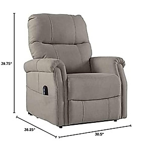 Signature Design by Ashley Markridge Modern Electric Power Lift Recliner for Elderly, Gray