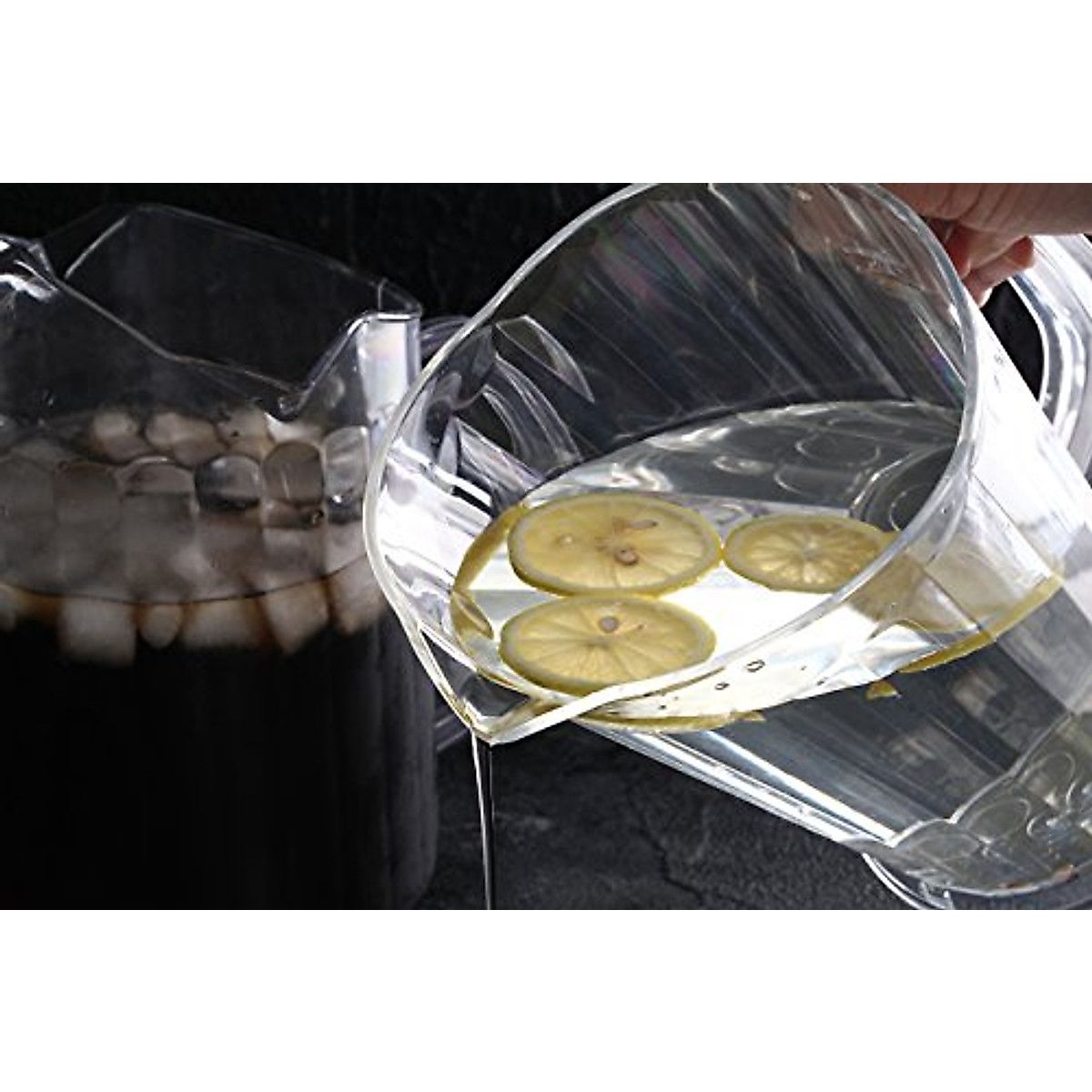 New Star 46229 Polycarbonate Plastic Restaurant Water Pitcher with 3 Spouts, 60-Ounce, Clear